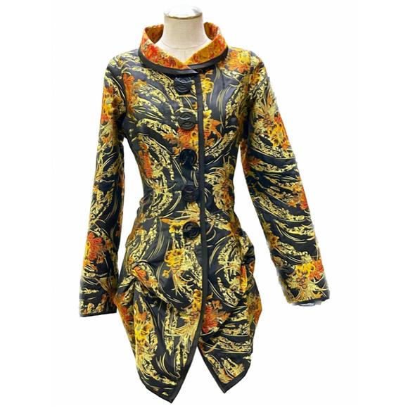 An Ren | Jackets & Coats | New An Ren Button Down Coat In Blackyellow ...